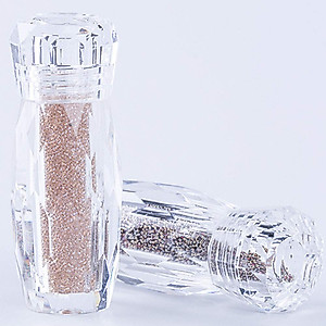 6 Pcs 5ml Clear Acrylic Nail Crystals Bottles Empty Refillable Micro Rhinestones Pixie Beads Bottle Containers for Nail Powder, Glass Caviar Beads, Facial Cream