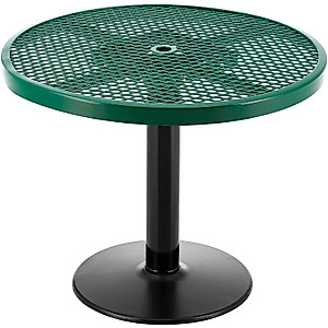 Global Industrial 36" Round Outdoor Cafe Table with Pedestal Base, 29" H, Green