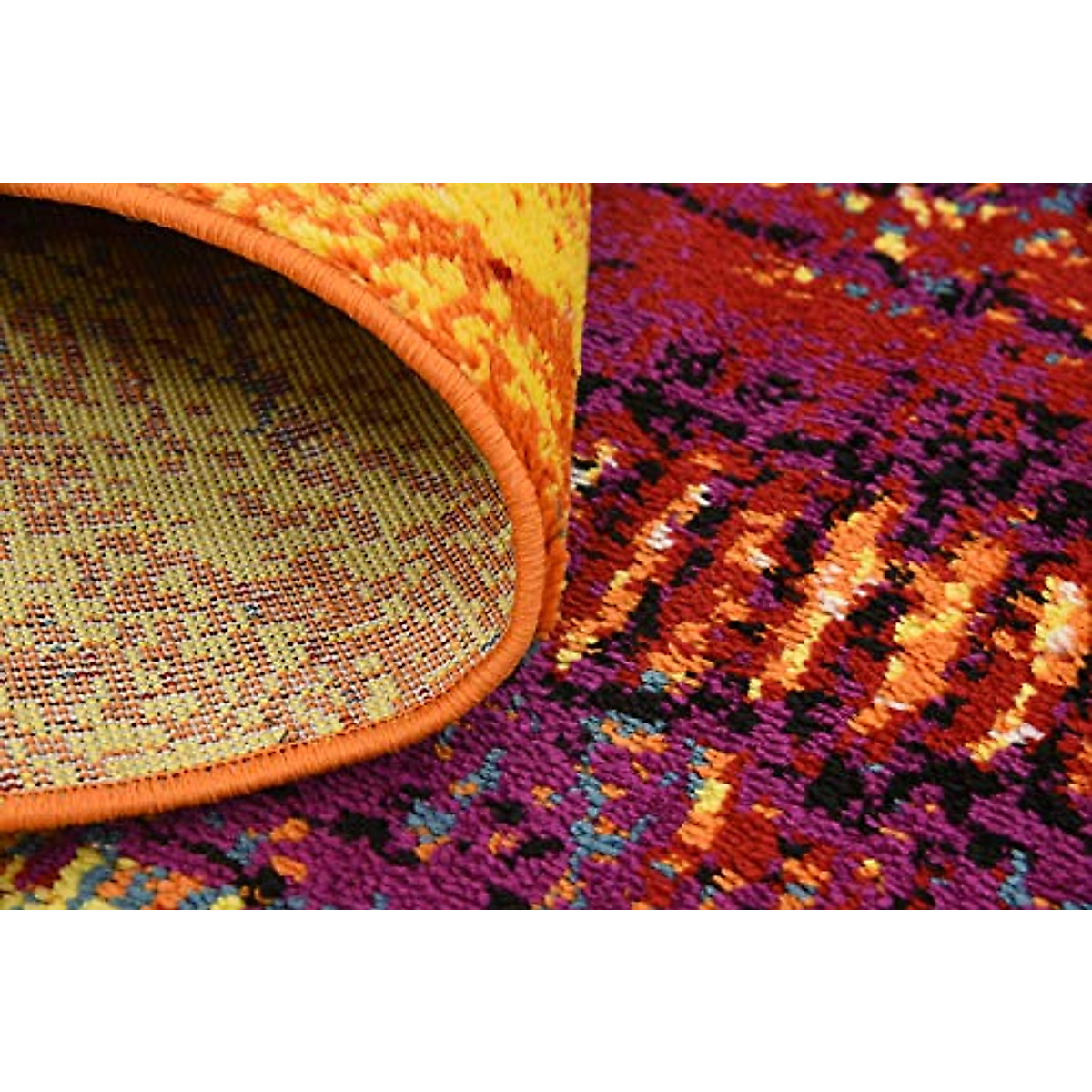 Unique Loom Metro Collection Contemporary Abstract Lantern Area Rug, 8' 0" x 10' 0", Yellow/Red