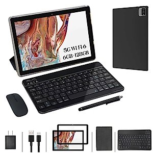 2024 Newest 10 inch tablet, Computer Tablets, Android Tablets with Case, 6GB+128GB+1TB Expand, Quad-Core, Dual Camera, IPS HD Touch Screen, BT 5.0, 2.4G+5G+Wi-Fi 6, Game, Google GMS