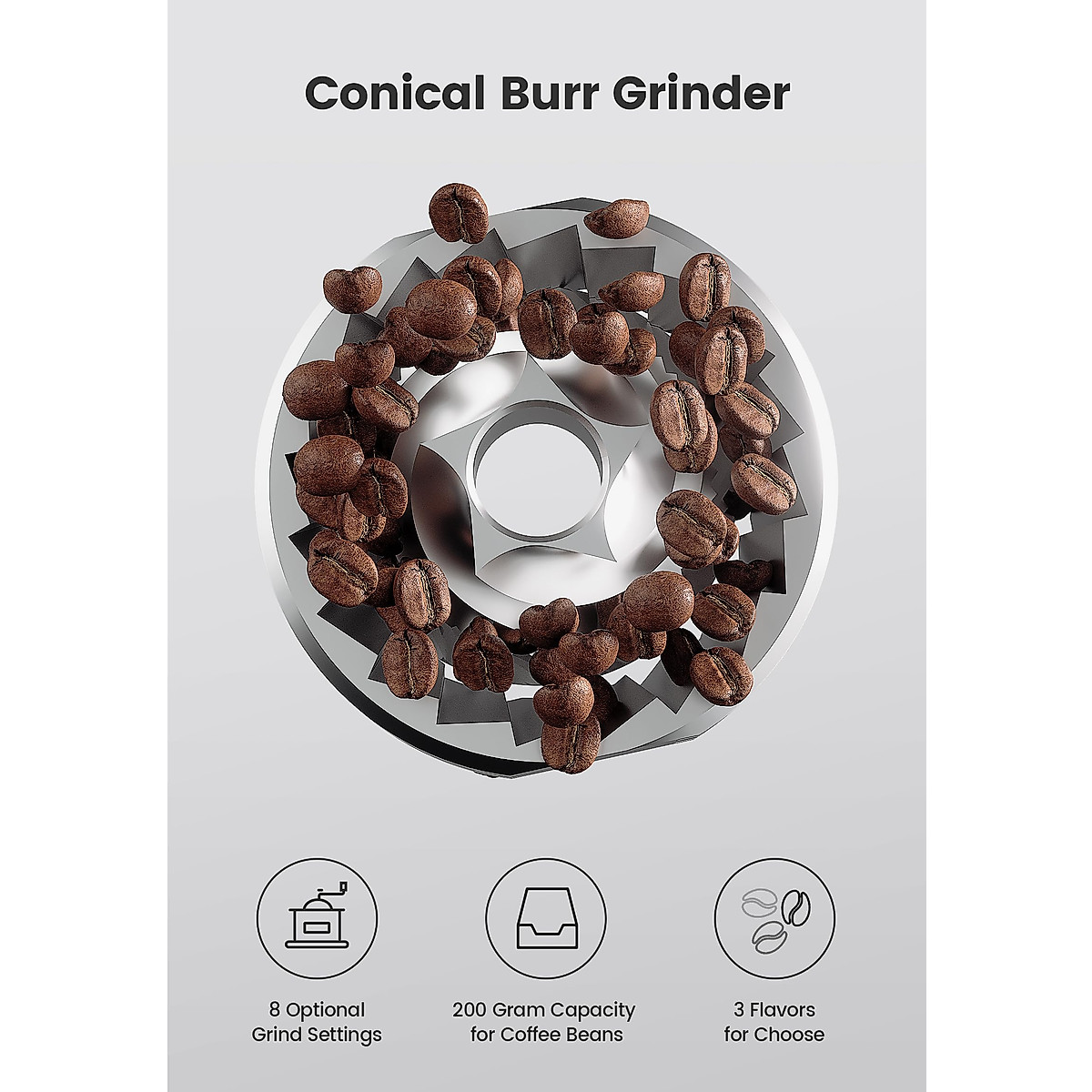 Gevi 10-Cup Coffee Maker with Grinder, Programmable Grind & Brew, 1.5L Water Reservoir, Keep Warm Plate Coffee Machine and Burr Grinder Combo