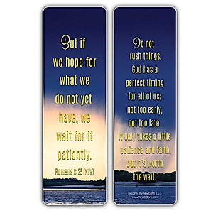 NewEights Famous Verses and Quotes on Patience Bookmarks (12-Pack) – Daily Motivational Card Set – Epic Collection Set Book Page Clippers – Cool Gifts for Men, Women – Bible Verses Sayings