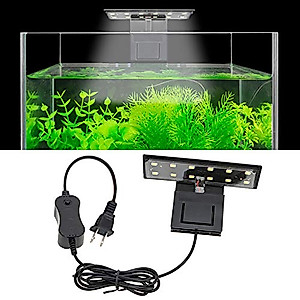 Senzeal X3 Libra Aquarium Fish Tank Light US 6W 12 LED Aquarium Planted Clip Lamp 600LM for 8-15 Inch Fish Tank White LED Lighting