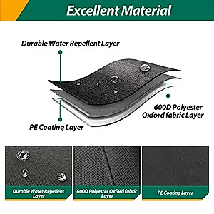 Patio Watcher Cooler Cart Cover Waterproof with Coating, Fits Most 80 Quart Rolling Cooler Cart Cover, Outdoor Beverage Cart Patio Ice Chest Protective Covers, Black，37"(L) x 18" (W) x 29"(H)