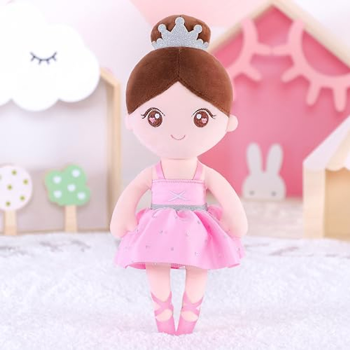 Gloveleya Baby Girl Gifts Dolls Soft Plush Toy Ballet Girl Doll Light Pink 13"…
