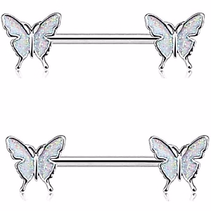2022 Charm Butterfly Nipple Barbell 14g Colorful Charming Nipple Piercing Animals Jewelry Nipple Ring Bar Body Piercing Jewelry for Women -Style 1