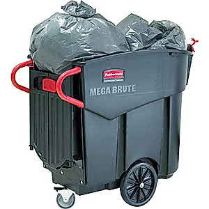 Rubbermaid Commercial Executive Series Mega Brute Waste Collection Cart, 120-Gallon, Black (9W7300BLA)