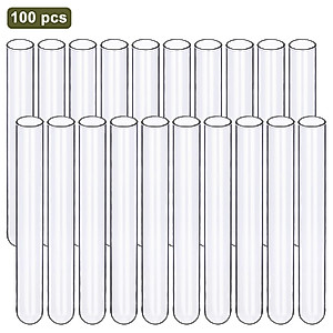 FunChem Glass Test Tubes, Pack of 20 Sturdy Round Bottom Clear Test Lab Tubes, 20 mm O.D. X 150 mm Length YQ-TestTube-ALL 20 O.D. x 150 mm Length