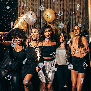 Blopee 230PCS Disco Confetti, Glitter Disco Ball Party Decorations, Mini Disco Ball Confetti and Music Note Confetti for Disco/Music Party Decorations