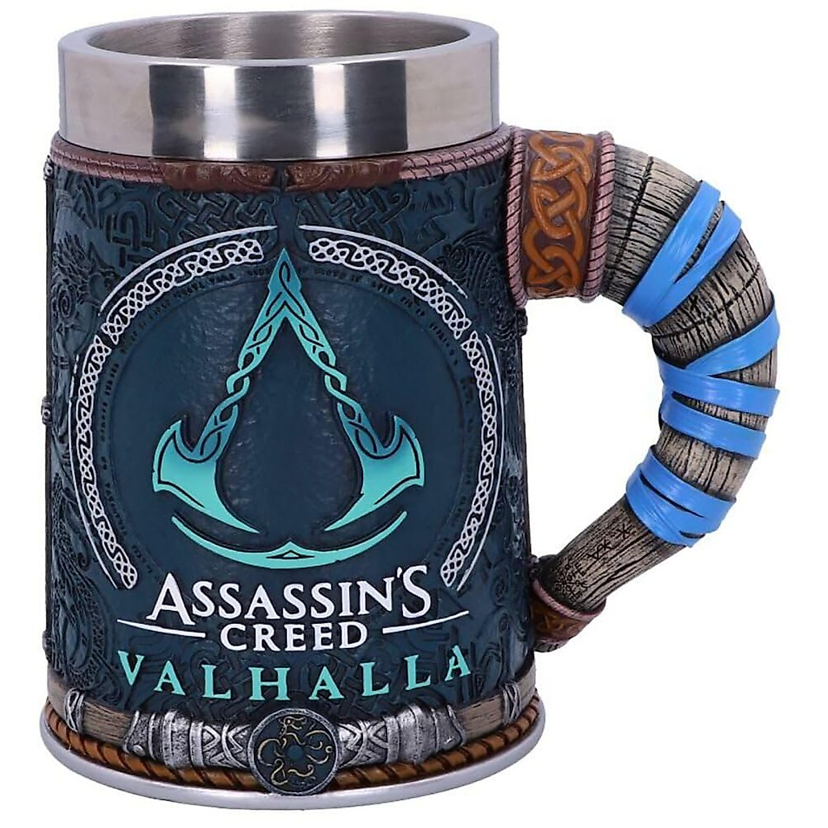 Assassin's Creed Nemesis Now B5335S0 Officially Licensed Valhalla Viking Game Tankard, Resin w. Stainless Steel, 300 milliliters, Multicolour