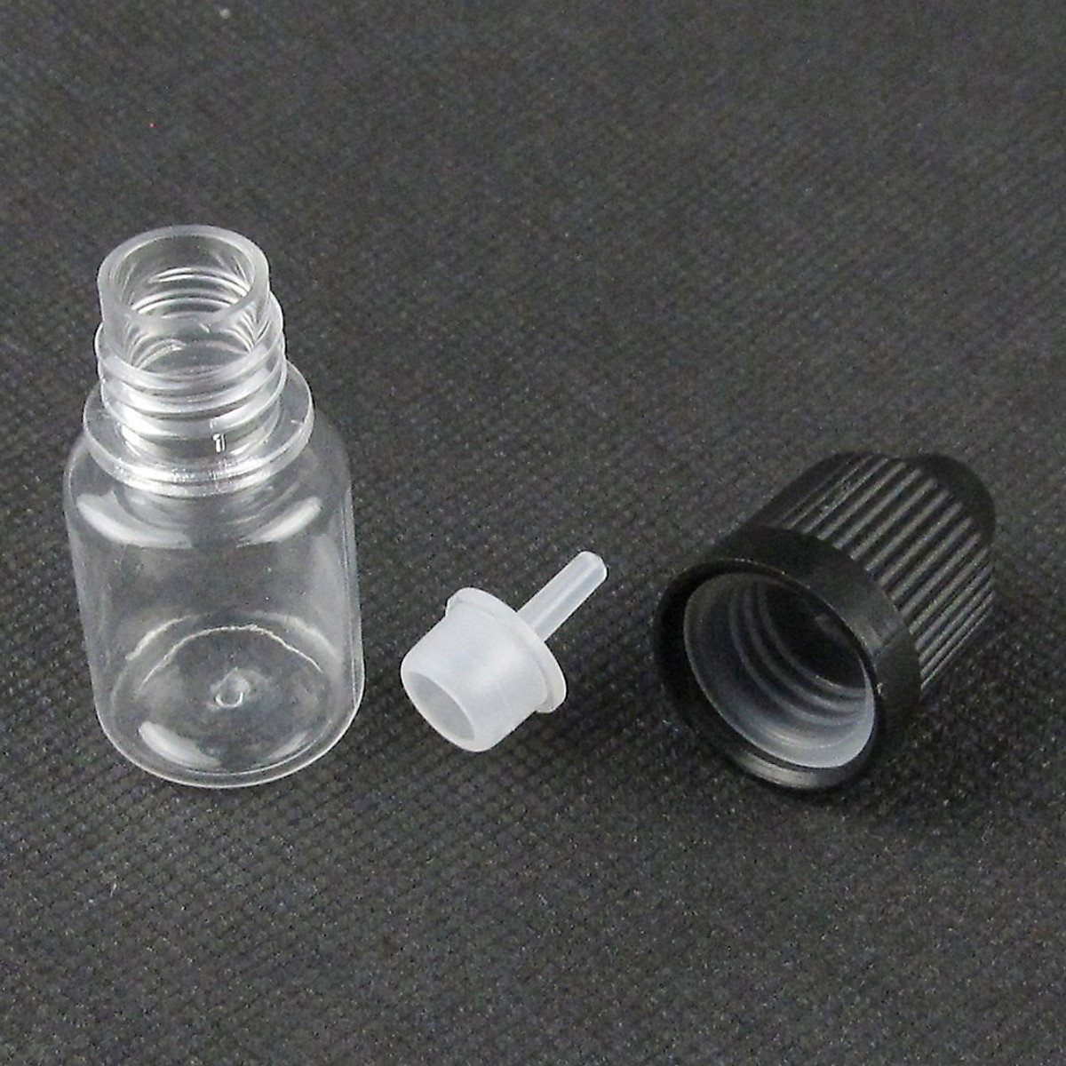 Newzoll 5 ml Empty Plastic Dropper Clear Bottles Liquid Childproof 10PCS Black Cap