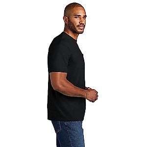 Comfort Colors Men's Adult Short Sleeve Pocket Tee, Style 6030 (Medium, Black)