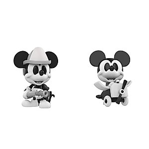 Mini Vinyl Figure: Disney - Black and White Firefighter and Plane Crazy Mickey Mouse 2 Pack, Fall Convention Exclusive