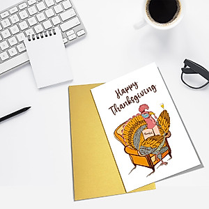 Funny Thanksgiving Turkey Card for Women Men, Hilarious Fall Seasons Card, Happy Thanksgiving Card for Family Friend, Thankful Holiday Card
