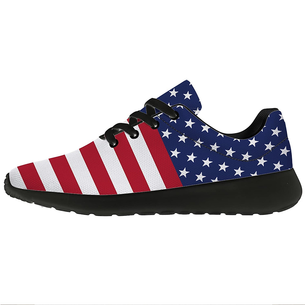vogiant American Flag Shoes Mens Womens Running Shoes White Red Blue Patriotic Tennis Shoes Sneakers Gifts for 4th of July,Size 7.5