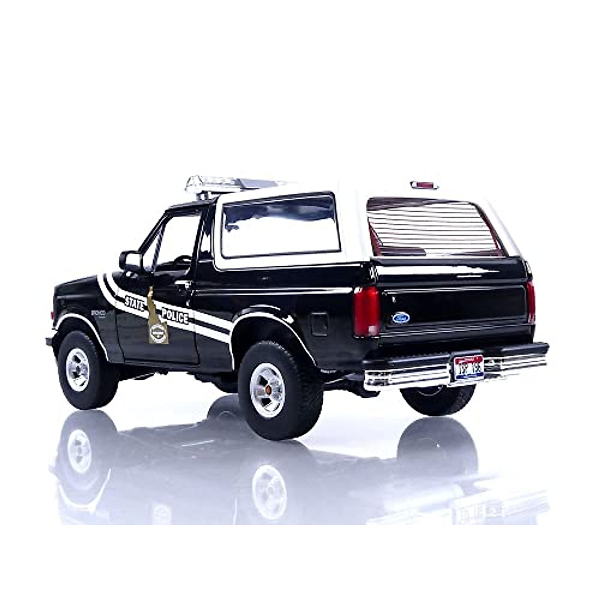 Greenlight 1996 Ford Bronco Black and White Idaho State Police Artisan Collection 1/18 Diecast Model Car