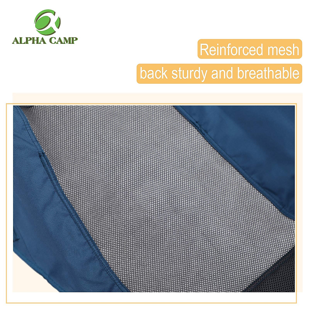 ALPHA CAMP Hammock Folding Rocking Chair with Cup Drink Holder, High Back, for Outdoor,Camping, Lawn,Backyard,Picnic, Steel,Heavy Duty Portable Oversized Capacity-350lbs