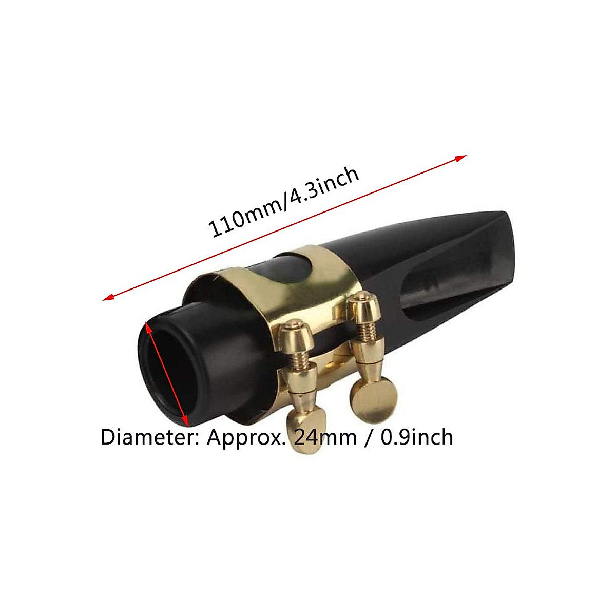 Jiayouy Tenor Sax Saxophone Mouthpiece with One Reed Golden Plated Ligature and Plastic Cap