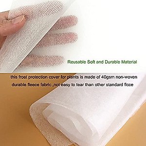 Plant Covers Freeze Protection Floating Row Cover Garden Fabric Cover for Winter Frost Protection Sun Pest Protection and Covers Outdoor Plants 1.5m X 5m (5FT X 16FT)