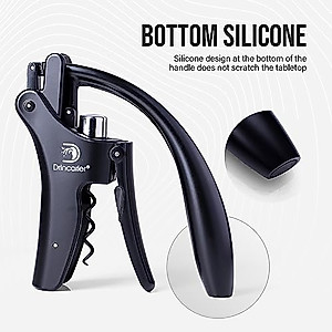 Drincarier Vertical Lever Corkscrew with Non-Stick Worm, Compact Rabbit Wine Opener Wine Bottle Opener with built-in Foil Cutter