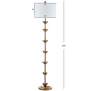 Safavieh FLL4003A Lighting Collection Landen Leaf 63.5" Antique Gold Floor Lamp