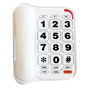 Elderly Phones for Seniors, HePesTer P-46 Amplified Corded Phone for Hearing Impaired Extra Large Button Phone with Loud Speakerphone for Elderly Home Landline Phones Visually Impaired Telephone