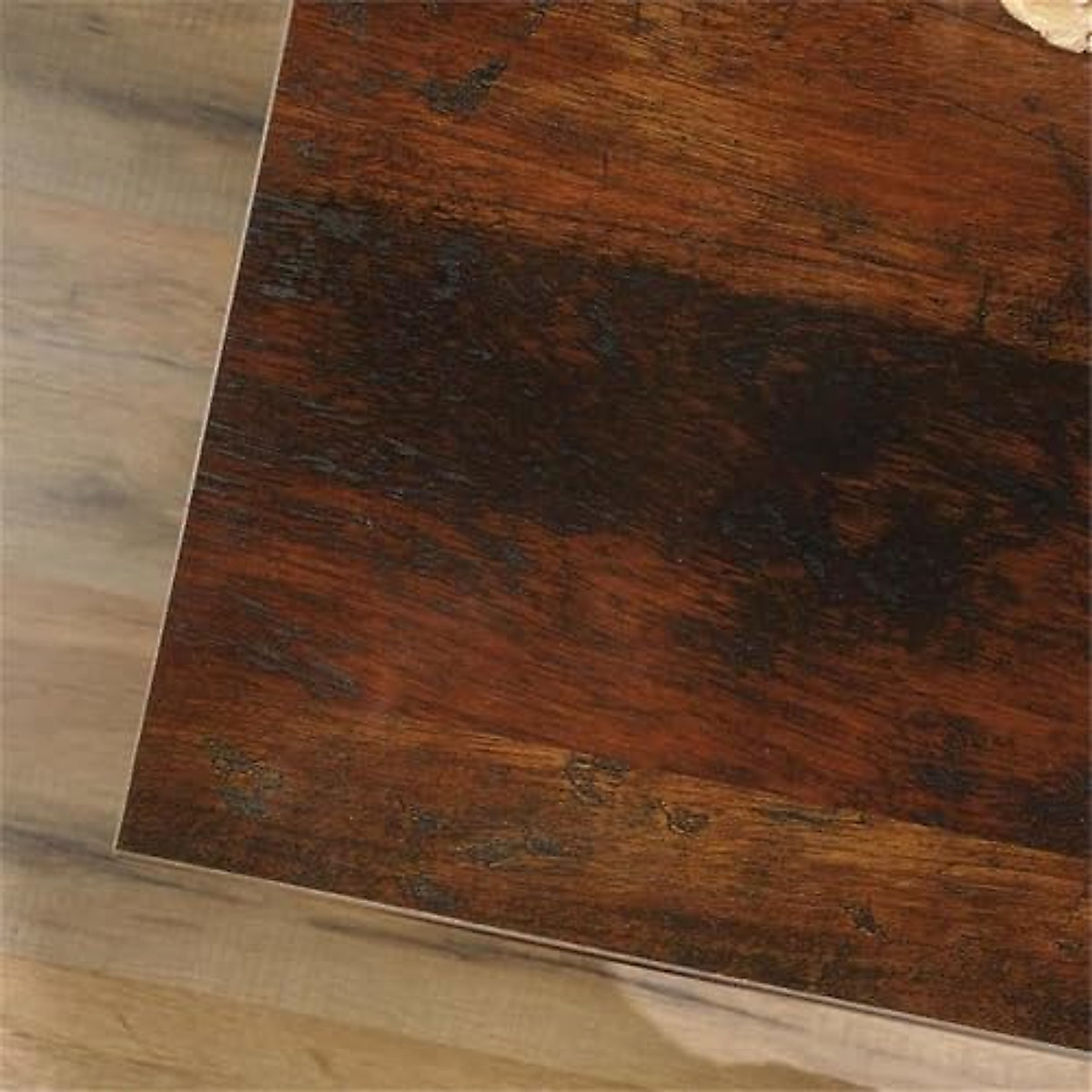 Pemberly Row Home Office L Shaped Desk with Computer Tower Storage in Curado Cherry