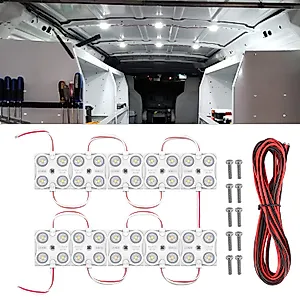 Nilight 40Leds Van Interior Light Kits 12V White Led Ceiling Lighting Kits for Truck Van RV Boats Caravans Trailers Lorries Ducato Transit （10 Modules）