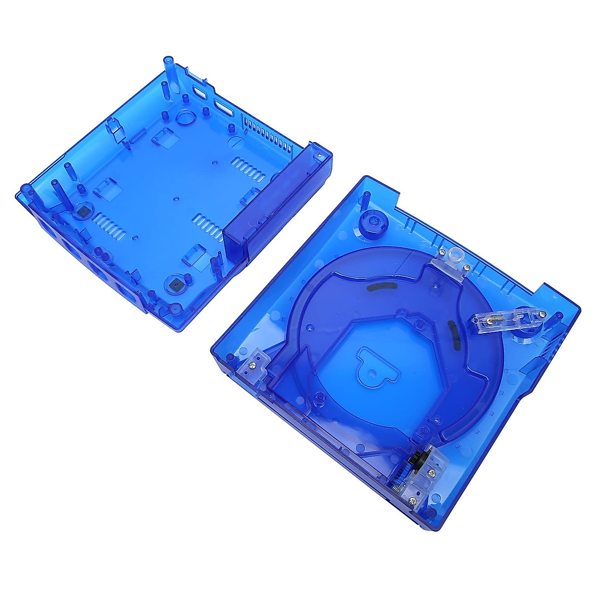 KOSDFOGE Translucent Plastic Shield Housing Case,Retro Video Game Console Protective Shell in Blue, Transparent Colors - Compatible with SEGA Dreamcast DC Game Console