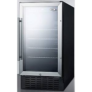 Summit SCR1841BADA Undercounter Beverage Refrigeration, Glass/Black