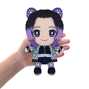 LINKOM Plush Doll Toy Anime Figure Kyoujurou/Uzui Tengen Stuffed Plushie Cute Toys Keychain Cosplay Props Halloween (Kochou Shinobu, 18cm/7inch)