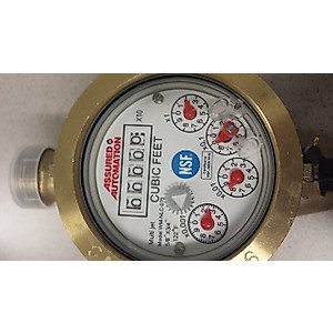 3/4” Water Meter: Lead Free Brass, NSF Certified, Multi-Jet, Cubic Feet (Horizontal Installation)