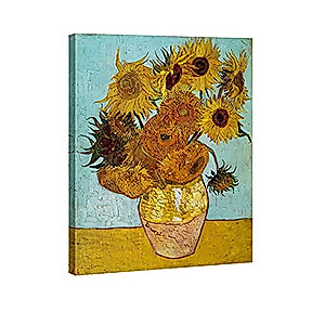 Wieco Art Sunflower by Vincent Van Gogh Oil Paintings Reproduction Modern Floral Giclee Canvas Prints Artwork Flowers Pictures on Canvas Wall Art for Home and office Decorations