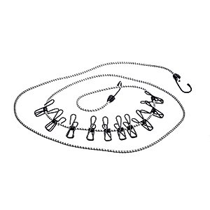 SE 10' Elastic Drying Cord with Weather Resistant Clips - OD-CL006