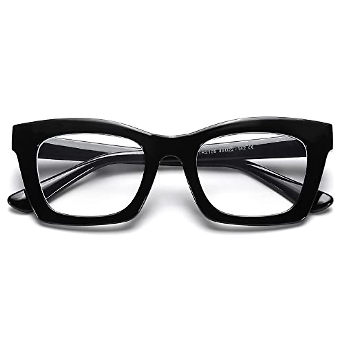 SCVGVER Retro Cateye Glasses Classic Non-Prescription Clear Lenses Eyewear for Women Men (Black Frame/Clear Lens)