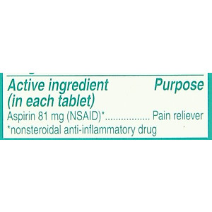 Aspirin Regimen Bayer, 81mg Chewable Tablets, Pain Reliever, Cherry, 36 Count