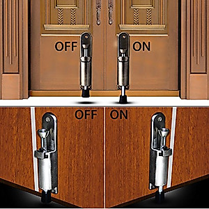 Sumnacon Kickdown Door Stops, Stainless Steel Easy Step Door Stopper, Spring Loaded Telescopic Step On/Off Door Stopper, Adjustable Heavy Duty Door Locks Holder Stop/Release by Foot, Silver