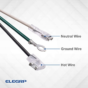 ELEGRP 0651515LY L15515 L22515 14AWG LCDI Power Cord Plug for A/C Air Conditioner, E250451 UL Certified, 7.5FT Leakage Current Detection Interrupter Replacement, 120V 15A 1800W 60Hz NEMA 5-15P, 1 Pack