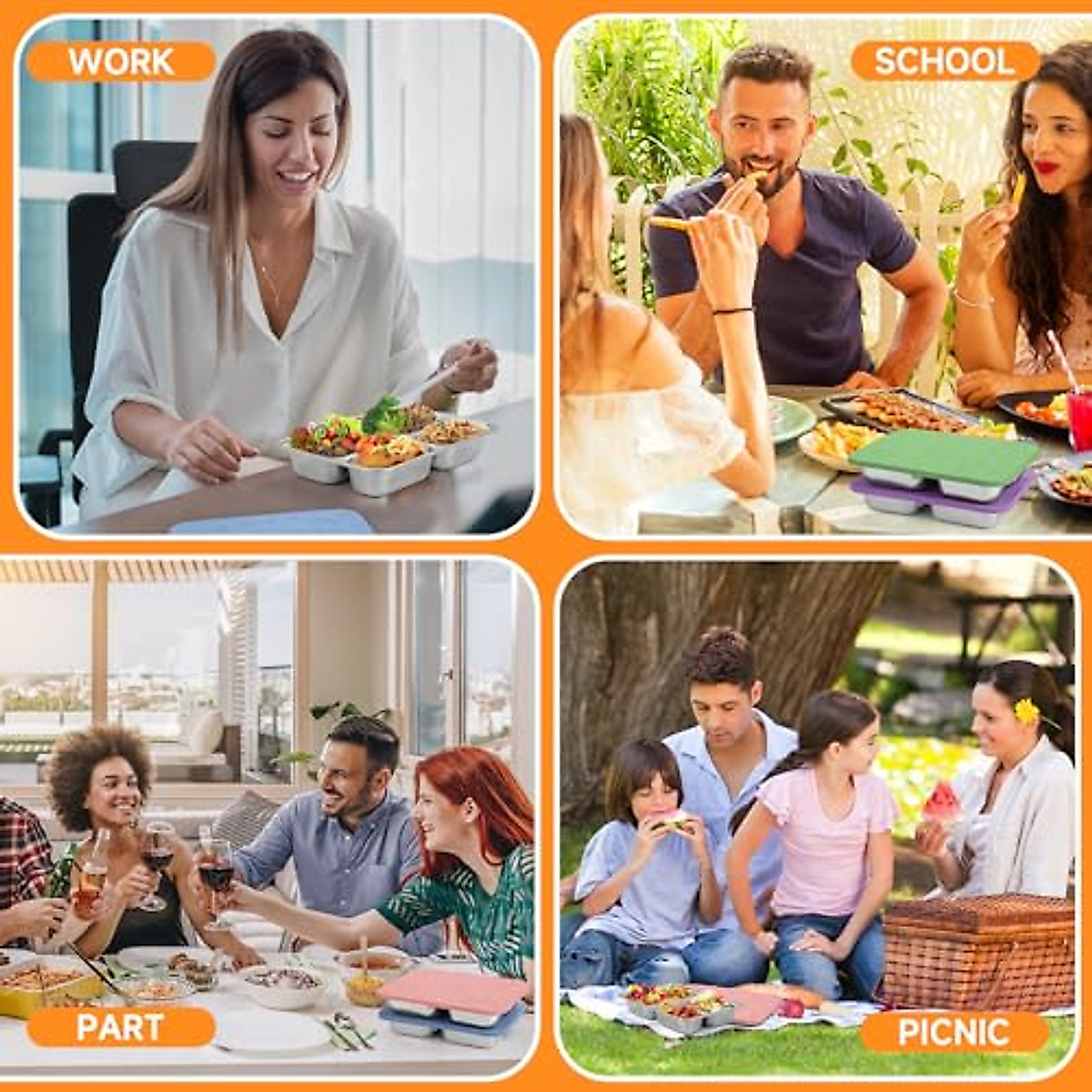 LEGELITE Stainless Steel Bento Box Container with 2 Sauce Cups, 4 Compartments Premium Bento Box, Metal Lunch Box Set for Kids or Adults (Sage)