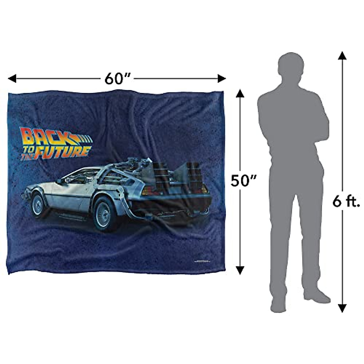 Back to The Future Delorean Officially Licensed Silky Touch Super Soft Throw Blanket 50" x 60"