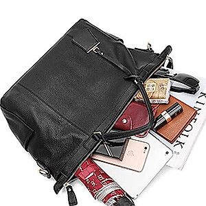 Women's Top-Zip Satchel Leather Handbag Lady Cross body Bag Female Cowhide Tote Bag
