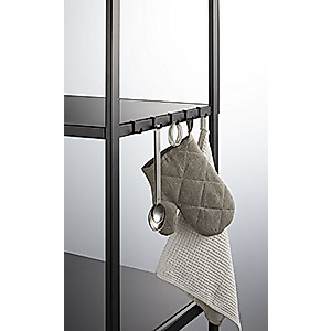 YAMAZAKI Home 3-Tiered Storage Rack-Kitchen Shelf Organizer | Steel | Short | Shelving, Black