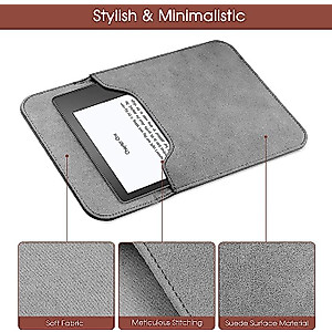 LIUDENWIN Universal Sleeve Case for 7 Inch E-Book Reader Compatible Oasis 2019 & 2017 / Kobo Libra 2 E-Reader/Pocketbook E-Book Reader Era Protective Bag Pouch Cover, Gray