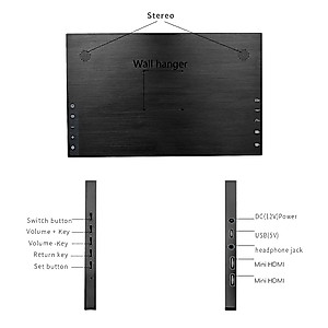 Thinlerain 13.3 Inch FHD 1080p Portable Monitor with IPS, Eye Care, Travel Monitor with Dual Mini HDMI, Second Screen Built in Dual Speakers & Stand, External Monitor for PC Phone, CNC Metal Case