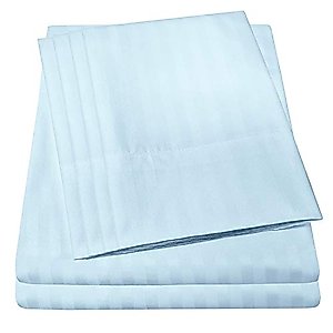 King Size Bed Sheets - 6 Piece 1500 Supreme Collection Fine Brushed Microfiber Deep Pocket King Sheet Set Bedding - 2 Extra Pillow Cases, Great Value, King, Dobby Light Blue