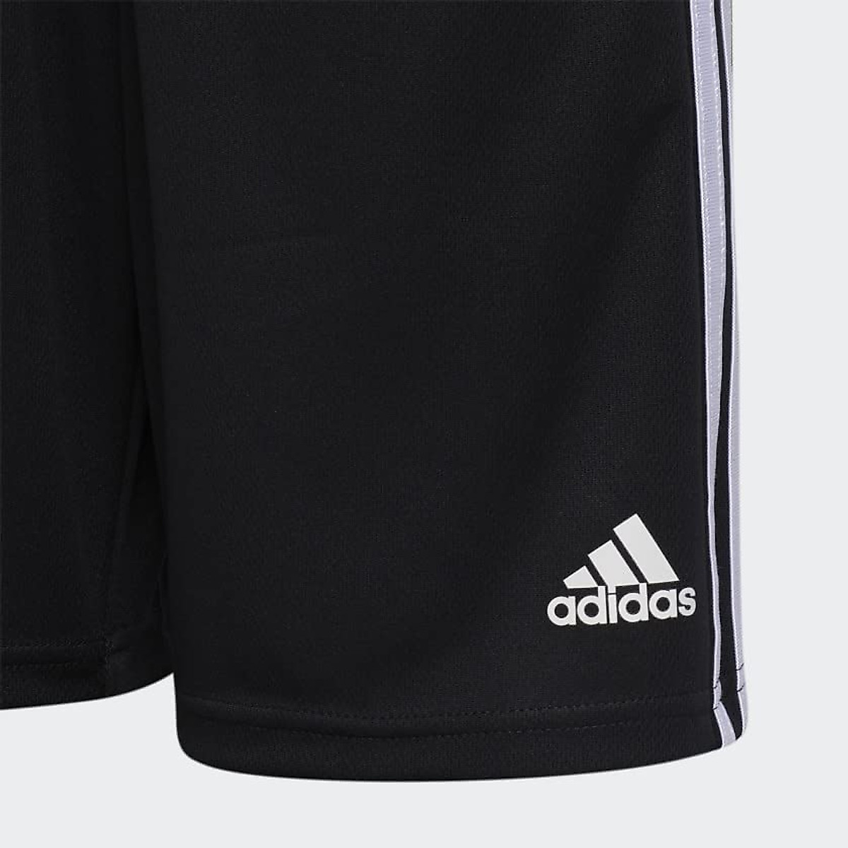 adidas Boys Classic 3-Stripes Shorts (Black, Medium)