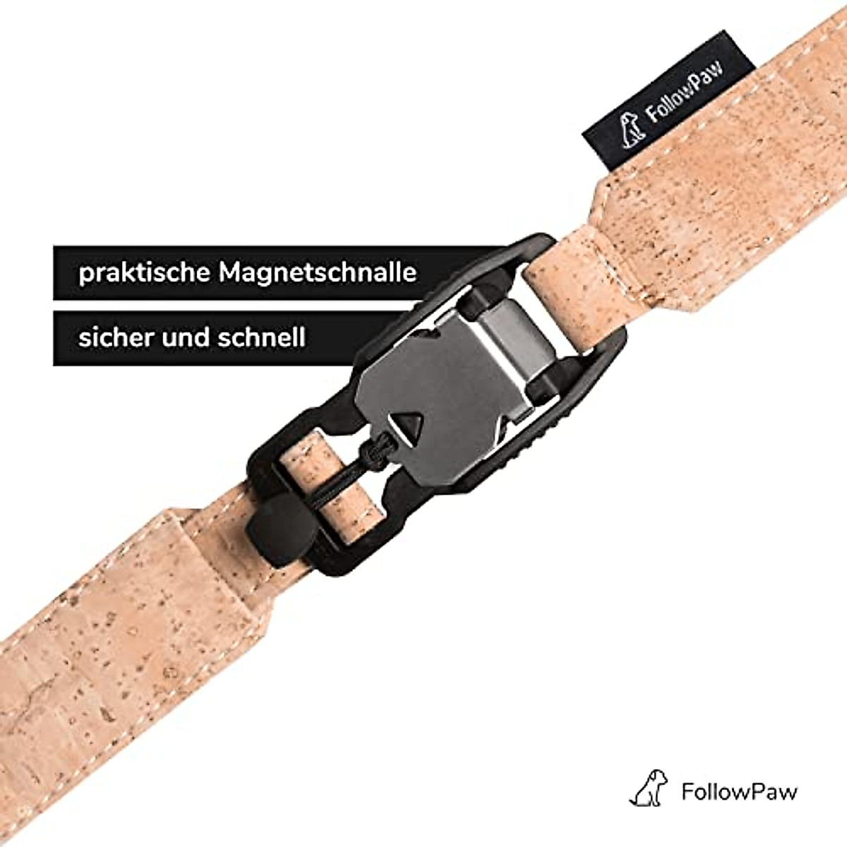 FollowPaw AirTag Dog Collar (L (44-51 cm), Natural)