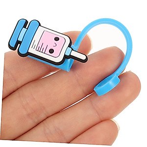 Yardwe 6Pcs medical straw cap straw protector cap silicone straw tips novelty doctor straw caps drinking straw protector Caps for straws straw protector cover cute