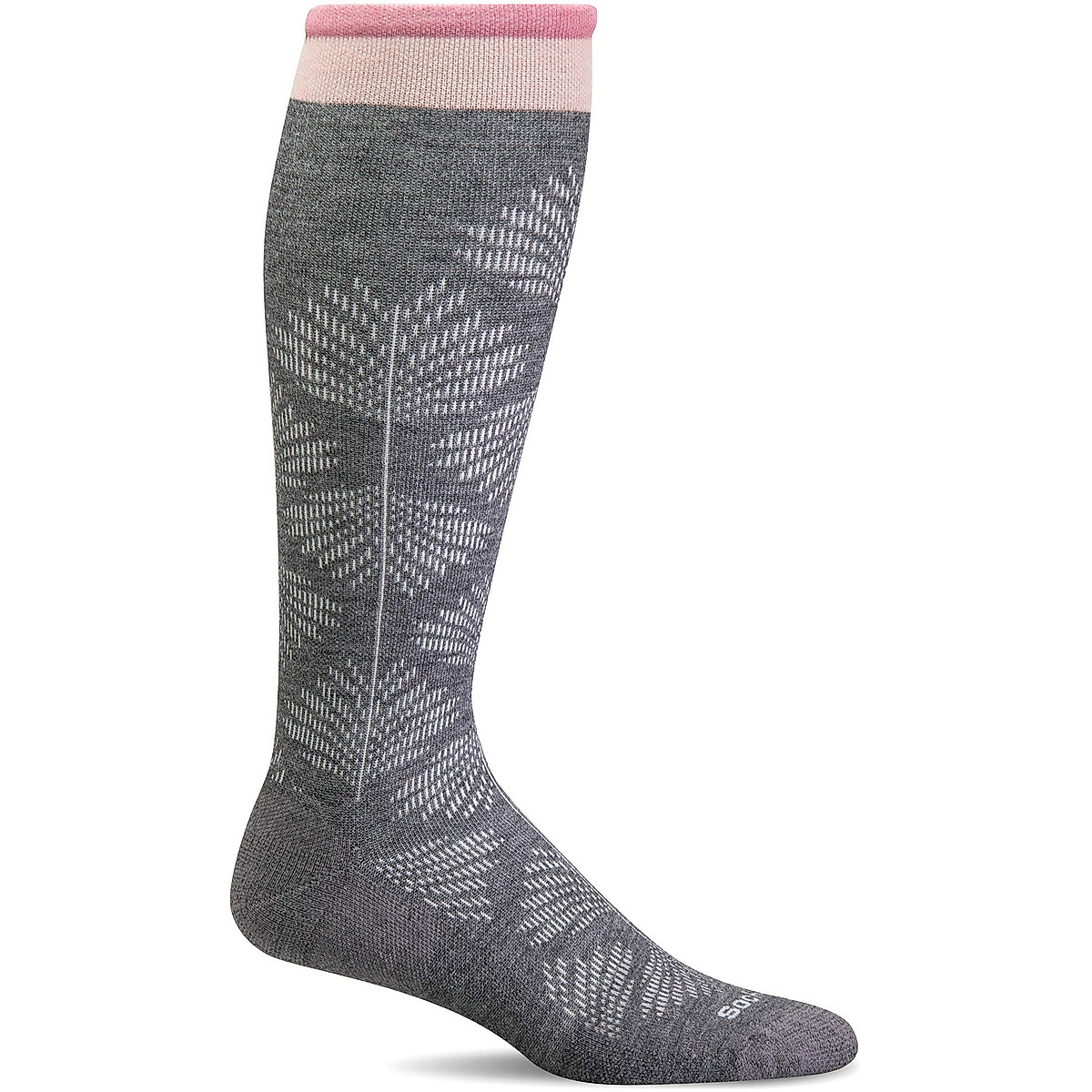 Sockwell Women's Full Floral Moderate Graduated Compression Sock, Charcoal - M/L