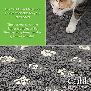 Catit Cat Litter Mat, Rectangle, Small, Grey, 44365